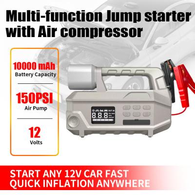 China Charger Jump Starter Power Portable Tires Air Compressor 10000mAh Automobile Battery Jump Starter Car Battery for sale