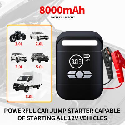 Cina 8000 MAh Automobil Jump Starter 12V Batteria Jump Starter Pneumatico Pompa Auto Portatile Jump Starter Pack in vendita