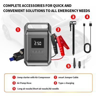 Cina Compatta Auto Jump Starter Power Bank Diesel 12V 8000mAh Batteria portatile Jump Starter pneumatici gonfiatori in vendita