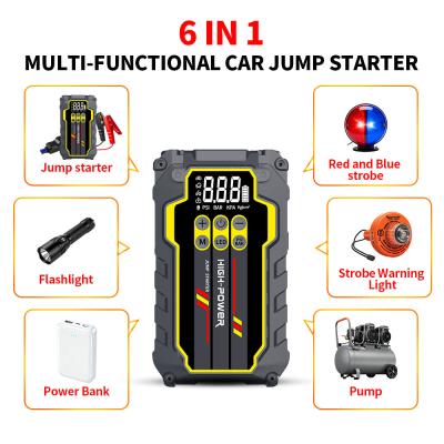 China 8000mAh Emergency Car Jump Starter 12 Volt With Air Pump Compressor 150PSI Tire Inflator Jump Starter Booster Pack for sale