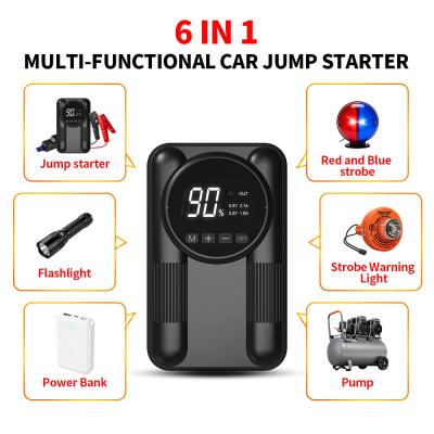 China Portable Car Battery Jumper Battery Booster Jump Starter 2 In 1 With Air Compressor Car Battery Jump Starter Pack for sale