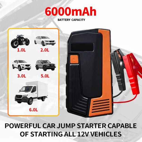 Quality 12V Car Emergency Jump Starter Multi Functional 6000mAh Power Bank Emergency for sale