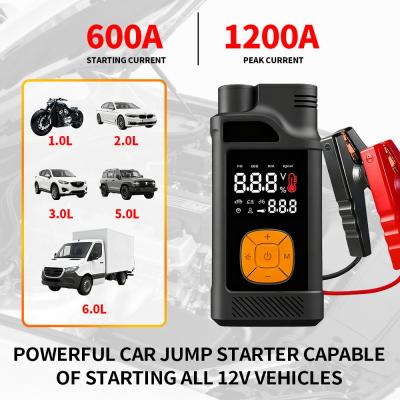 China Rechargeable Automobile Jump Starters 8000mAh Car Jump Starter Power With Air Compressor Flashlight Lighting for sale