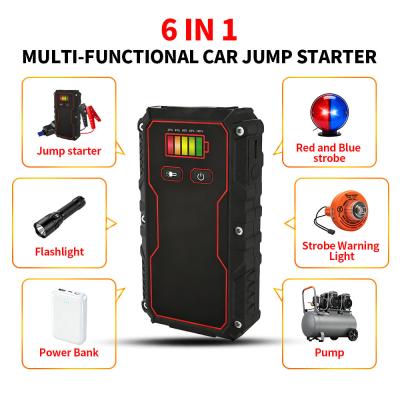 China Vehicle 12V Car Battery Jump Starter 8000mAh 10000mAh With Tire Inflator Emergency 3 In One Jump Starter for sale
