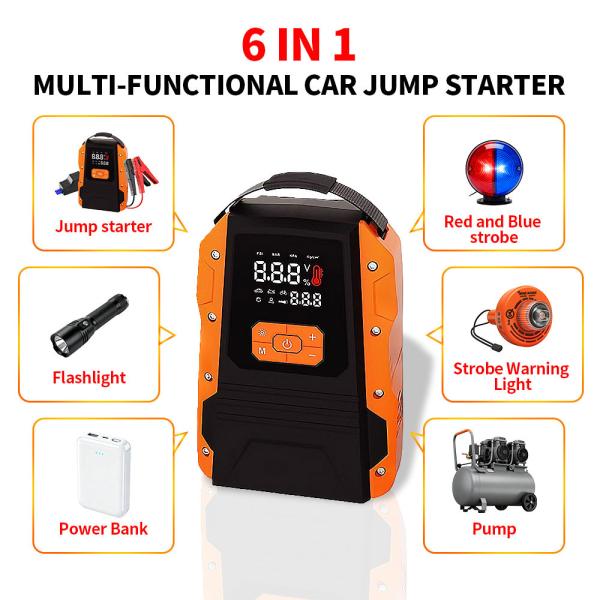 Quality Portable Car Emergency Jump Starter 20000mAh 150PSI Auto Tire Inflator 12V for sale