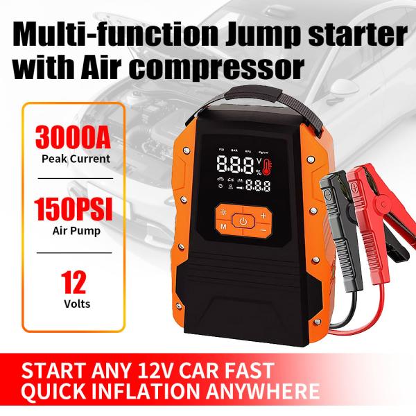 Quality Portable Car Emergency Jump Starter 20000mAh 150PSI Auto Tire Inflator 12V Battery Jump Box Car Tire Pump for sale