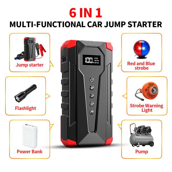Quality 12000mAh Battery Jump Starter With Air Compressor 12 Volt Battery Jump Box Auto for sale