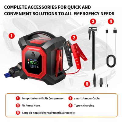 China 2000A 24 Volt Truck Emergency Jump Starter 64000mAh Car Battery Booster Pack Air Compressor For Cars for sale