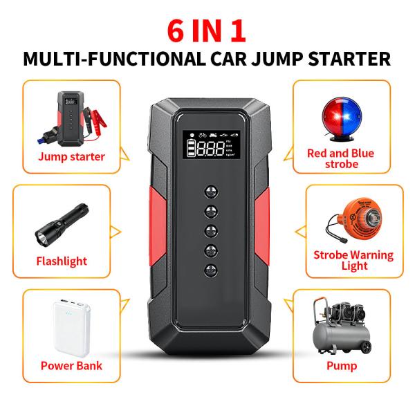 Quality Multi Functional Car Battery Jump Starter Booster Pack 8000mAh 12V Car Emergency for sale