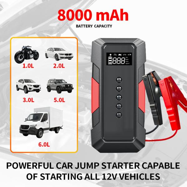 Quality Multi Functional Car Battery Jump Starter Booster Pack 8000mAh 12V Car Emergency for sale