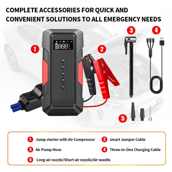 Quality Multi Functional Car Battery Jump Starter Booster Pack 8000mAh 12V Car Emergency for sale