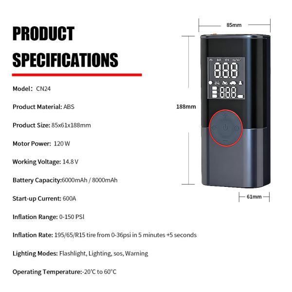 Quality Portable Car Jump Starter Starter Pack Multi Function Type C Jump Starter With for sale