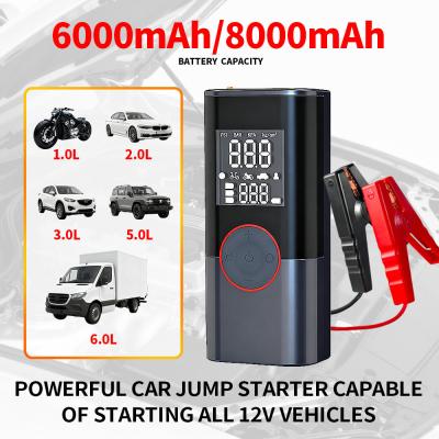 China Type C Multi Function Car Jump Starter With Air Compressor 0-150PSI Jump Starter Starter Pack for sale