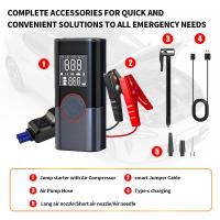 Quality Type C Multi Function Car Jump Starter With Air Compressor 0-150PSI Jump Starter for sale
