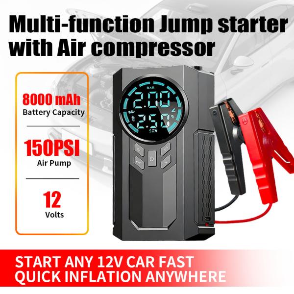 Quality Vehicle Jump Starter With Tyre Inflator 150 PSI Air Pump Compressor Emergency Starter Pack Battery Booster for sale