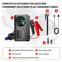 Quality Multi Function Mini Jump Starter With Tyre Inflator 150 PSI Car Air Pump for sale