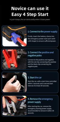 Cina Batteria del veicolo Pacco di avvio di salto con porta USB Luce di avviso LED Luce di avvio di salto del veicolo Compressore d'aria per pneumatici per auto in vendita