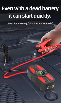 China 12V Multifunction Auto Jump Starters Car Emergency Battery Jump Starter Booster Starter With Tire Inflator for sale
