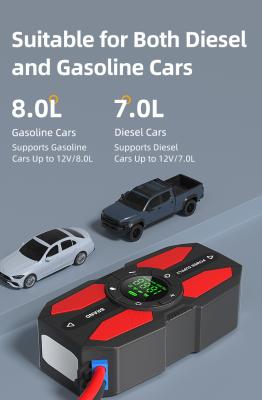 China 12V Multifunction Auto Jump Starters Car Emergency Battery Jump Starter Booster Starter With Tire Inflator for sale