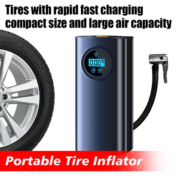 Quality 1500mAh Digital Tire Inflator Wireless Electric Car Battery Jump Starter for sale