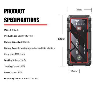 Cina 6400mAh Avviatore di Emergenza per Batteria Auto Portatile 12V con Display LED Multifunzione in vendita