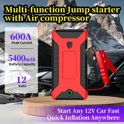 China 600A Peak Jump Starter with 5400mAh Power Bank and Air Compressor for Cars, Trucks, SUVs for sale