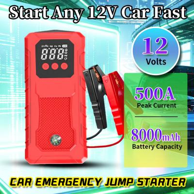 China 12V Compact Car Jump Starter Power Bank 500A Emergency Battery Booster with LED Flashlight for sale
