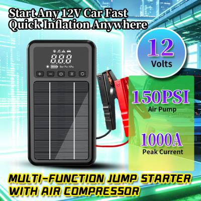 China Solar 1000A Peak Current Multi-Function Jump Starter with 150PSI Air Compressor and High-Rate Polymer Ternary Lithium Battery for sale