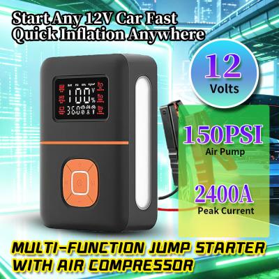 China 2400A Output Multi Functional Jump Starter with Tire Inflator and Built-In Emergency Lamp for sale