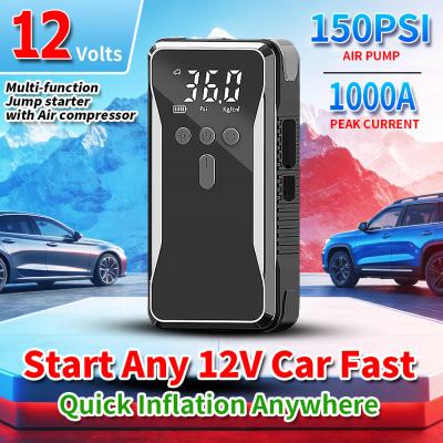 China High-Power 1000A 12V Jump Starter with Smart 150PSI Tire Inflator and LCD Display for sale