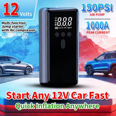 China 1000A Emergency Vehicle Jump Starter with Integrated 150PSI Air Compressor and Multi-Function Power Bank for sale