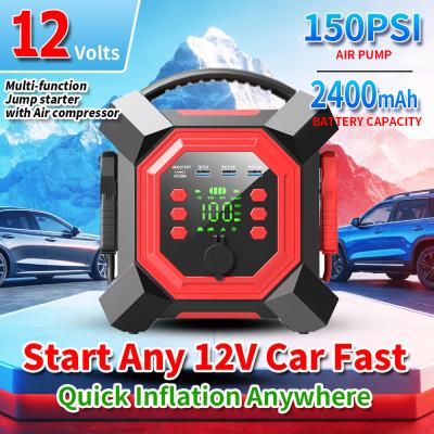 China 600A Peak Current Multi Functional Jump Starter with Built-In Air Pump and 16000mAh Battery for sale