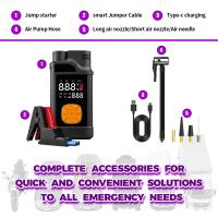 China Portable 8000mAh Lithium Battery Multi-Function Car Jump Starter with Tire Inflator for sale