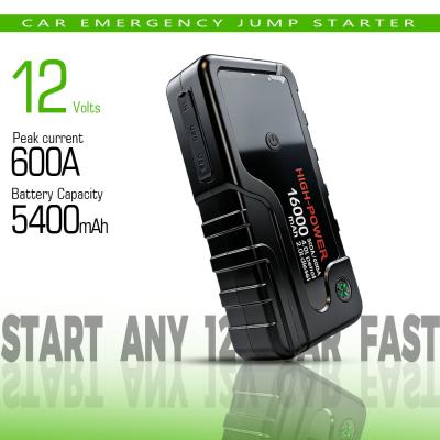China Reliable 6400mAh Battery Capacity Jump Starter with 600A Peak Current and Multi-functional LED Flashlight for sale