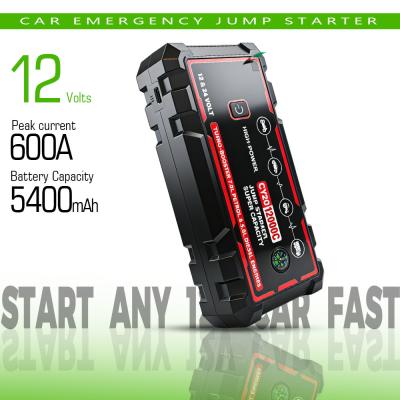 China 600A Peak Current 6400mAh Multi-Functional Jump Starter Portable Battery Booster with Power Bank & LED Flashlight for sale