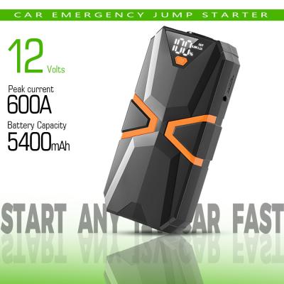 China 600A Peak Current Car Jump Starter with 6000–16000mAh Battery Capacity and Digital Display for sale