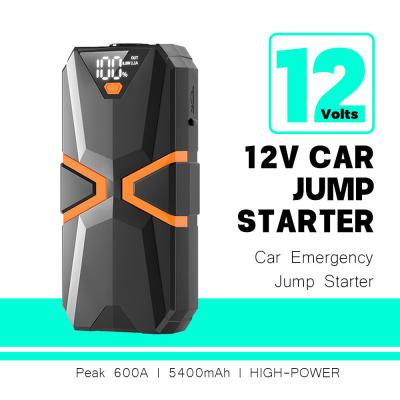 China Compact Digital 12V Car Jump Starter with 6000mAh Battery 500A Start Current and Built-in Air Compressor for sale