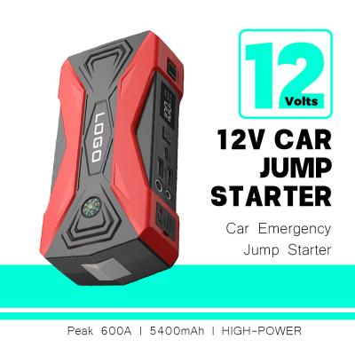 China Compact Car Jump Starter with 6000mAh Battery Smart Display & LED Flashlight Emergency Power Bank for sale