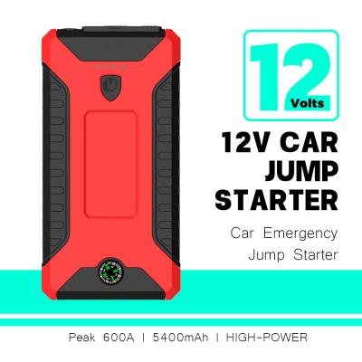 China RuggedStart 12V 600A Peak Current Car Jump Starter with 15000mAh Battery and Built-in LED Flashlight for sale