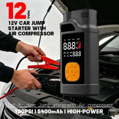 China Smart 12V Car Jump Starter with Fireproof Design, 150PSI Air Compressor & Digital Display for sale