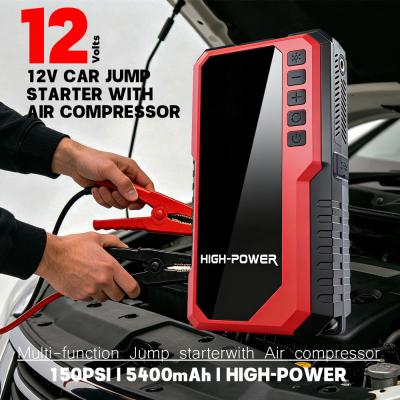 China 12V Compact Jump Starter with 600A Peak Power & 150PSI Air Compressor for Emergency Use for sale