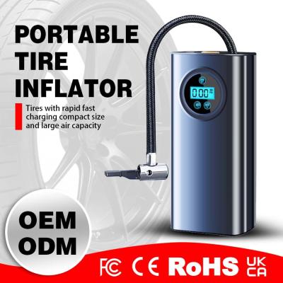 China 80W Mini Air Pump with Digital Display & Dual Battery - Portable Tire Inflator for sale