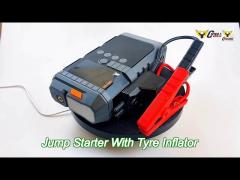 portable battery 8000mah jump starter with air compressor type c charging led display car battery