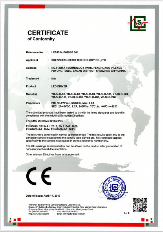 FCC - Shenzhen Ubero Technology Ltd.
