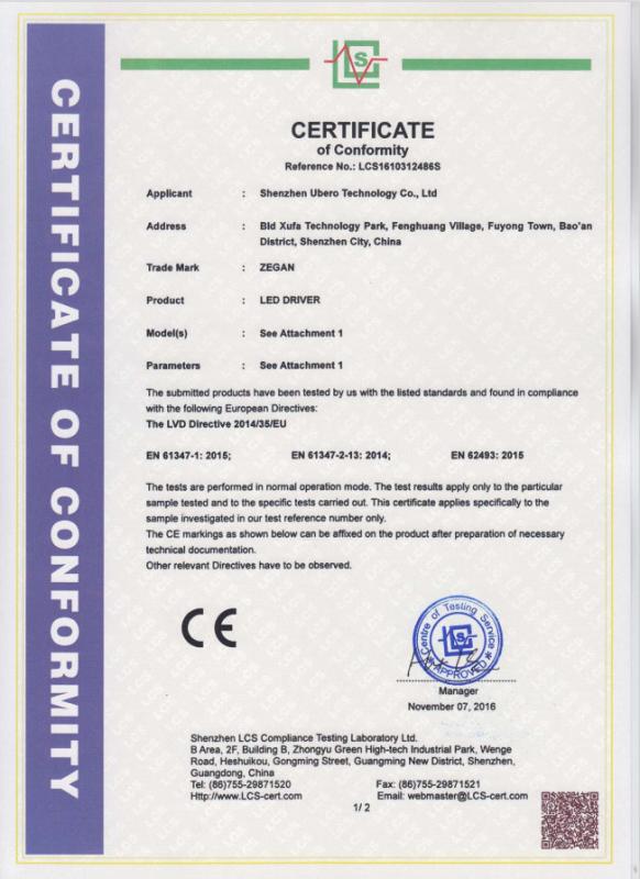 CE - Shenzhen Ubero Technology Ltd.