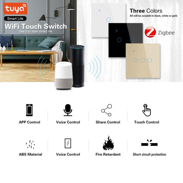 Quality UBARO 86 Type Smart Tuya Zigbee Switch App Remote Control Support Google for sale