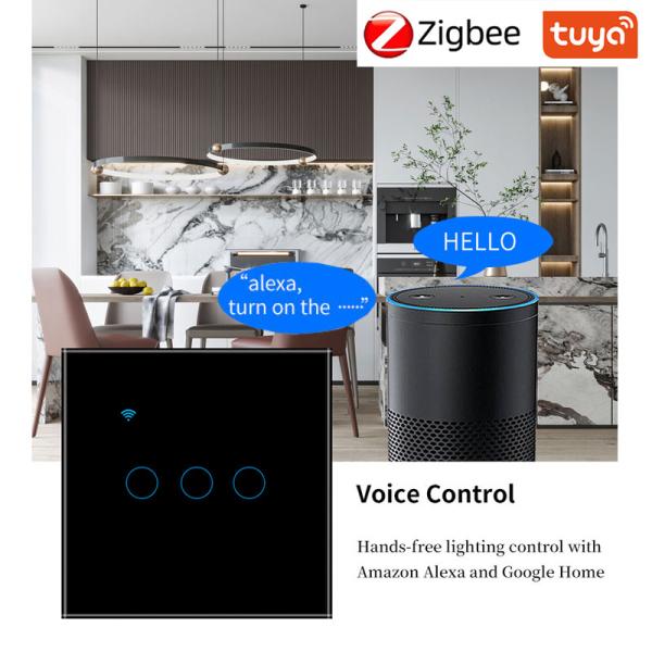 Quality UBARO 86 Type Smart Tuya Zigbee Switch App Remote Control Support Google for sale