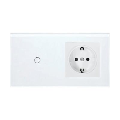 China Euro Standard Type 157 touch switch socket combination for circular mounting box for sale