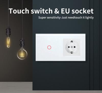 China Euro Standard Type 157 touch switch socket combination for circular mounting box for sale