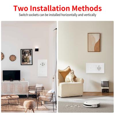 China Euro Standard Type 157 touch switch socket combination for circular mounting box for sale